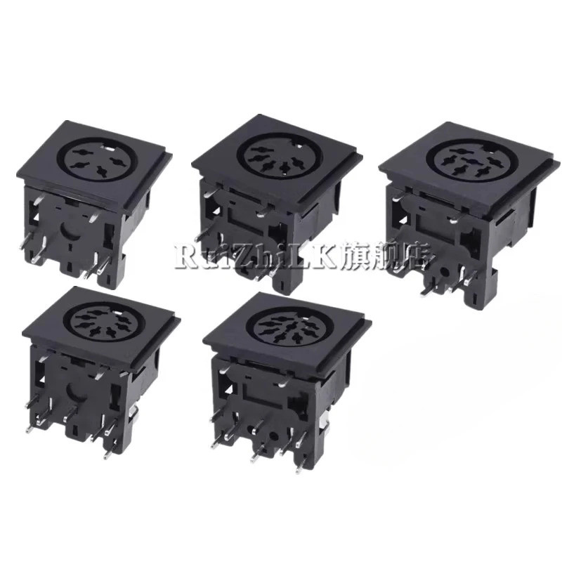 5PCS 3 4 5 6 7 8 13 Pin Mini DIN Female Socket Connector 4 5 6 8 Poles ...