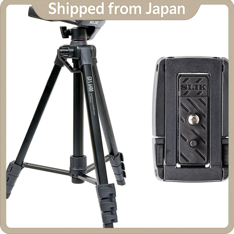 SLIK GX-S 6400 Smartphone & Camera Tripod — 3-Way Head, Lever-Lock 21mm ...