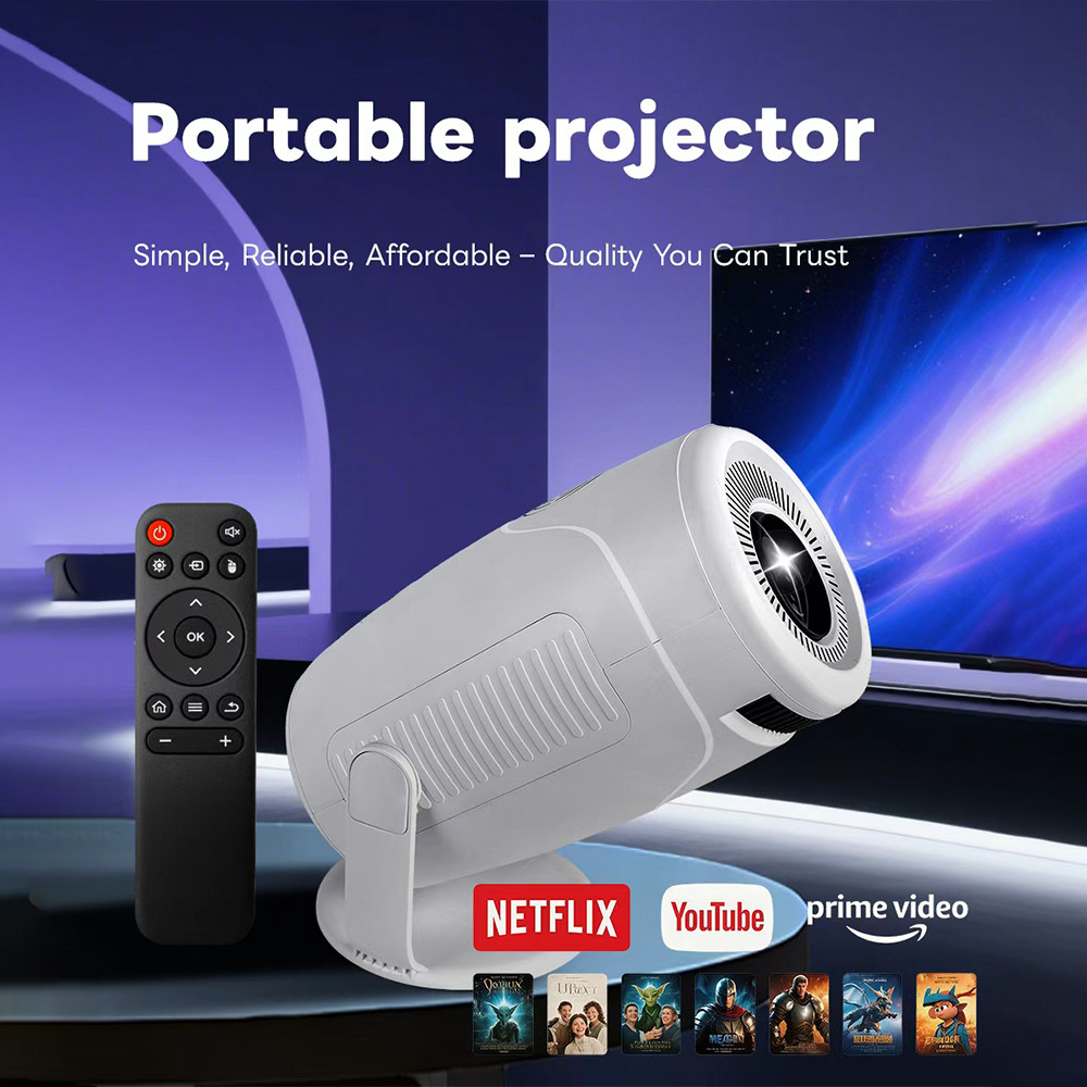 HY900 Projector Android12 Bluetooth 5.0 Wifi 6 Portable Projector New ...