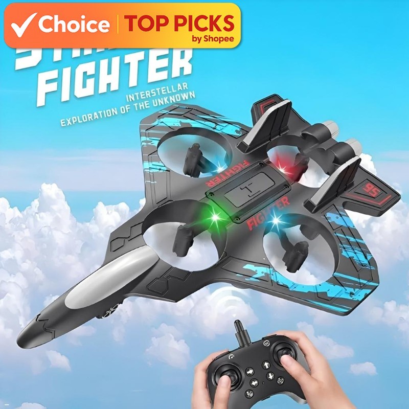 Children's Foam RC Fighter Jet 360° Remote Control Airplane ...