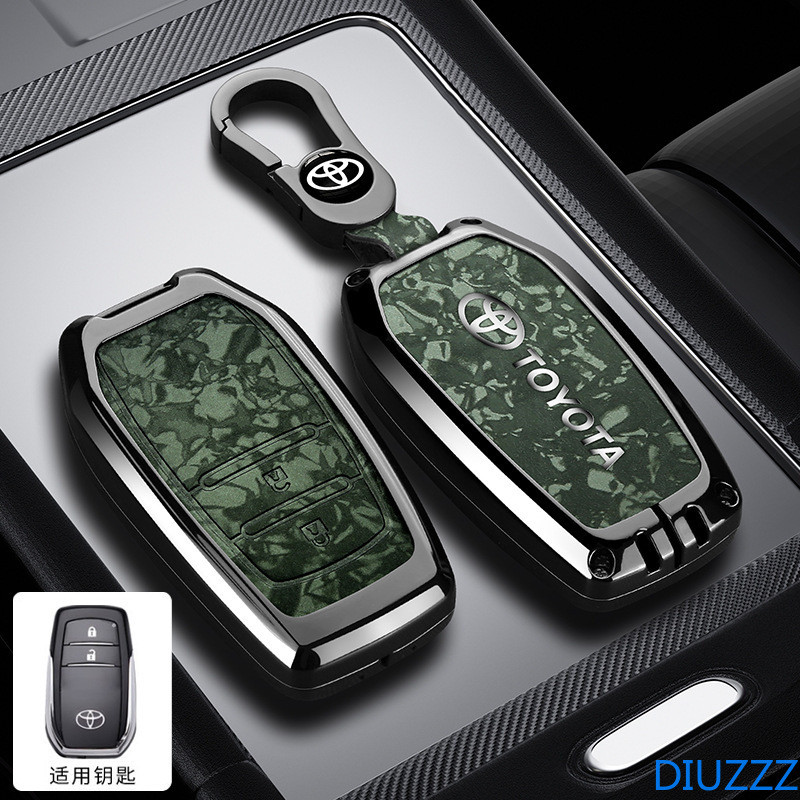 Metal Leather Car Key Case Cover For Toyota Land Cruiser 200 300 Prado ...