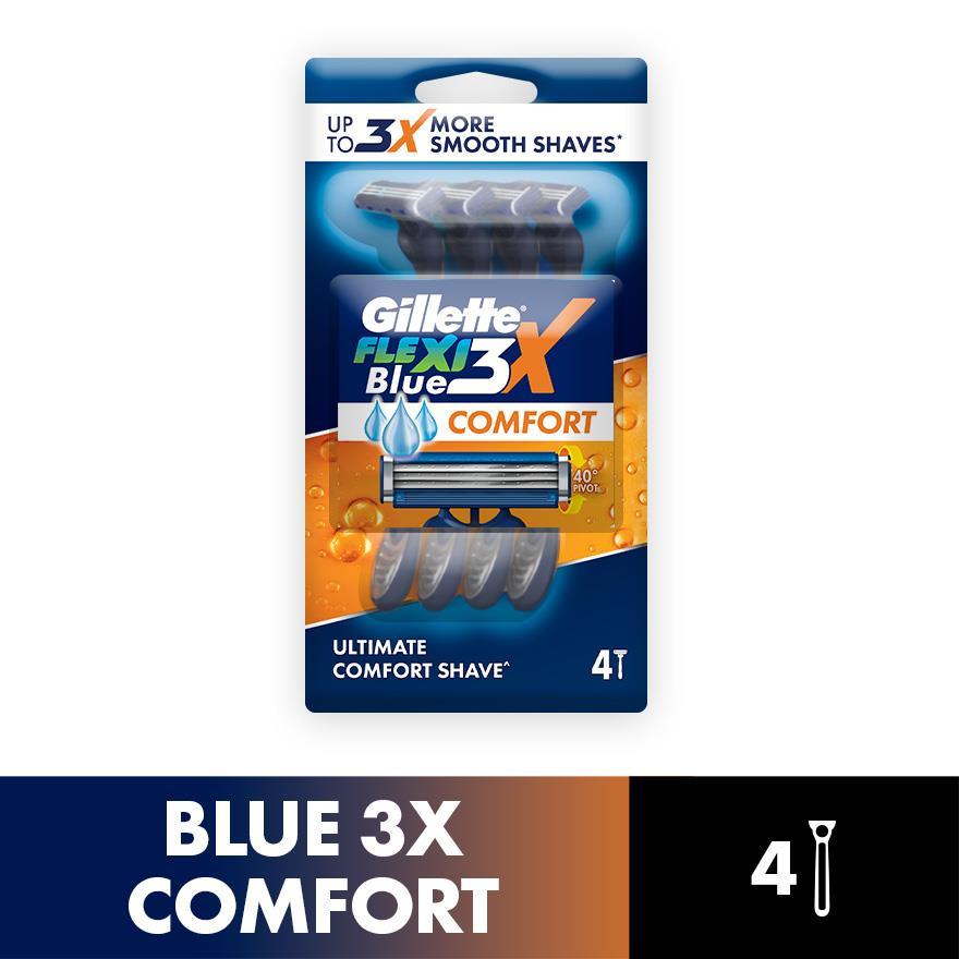 GILLETTE Blue3X Comfort Disposable Razor 4s | Shopee Malaysia