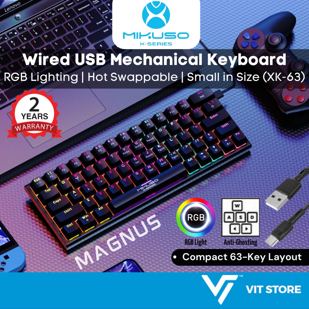 MIKUSO Gaming RGB Mechanical Keyboard MAGNUS | Color Light PC Laptop ...