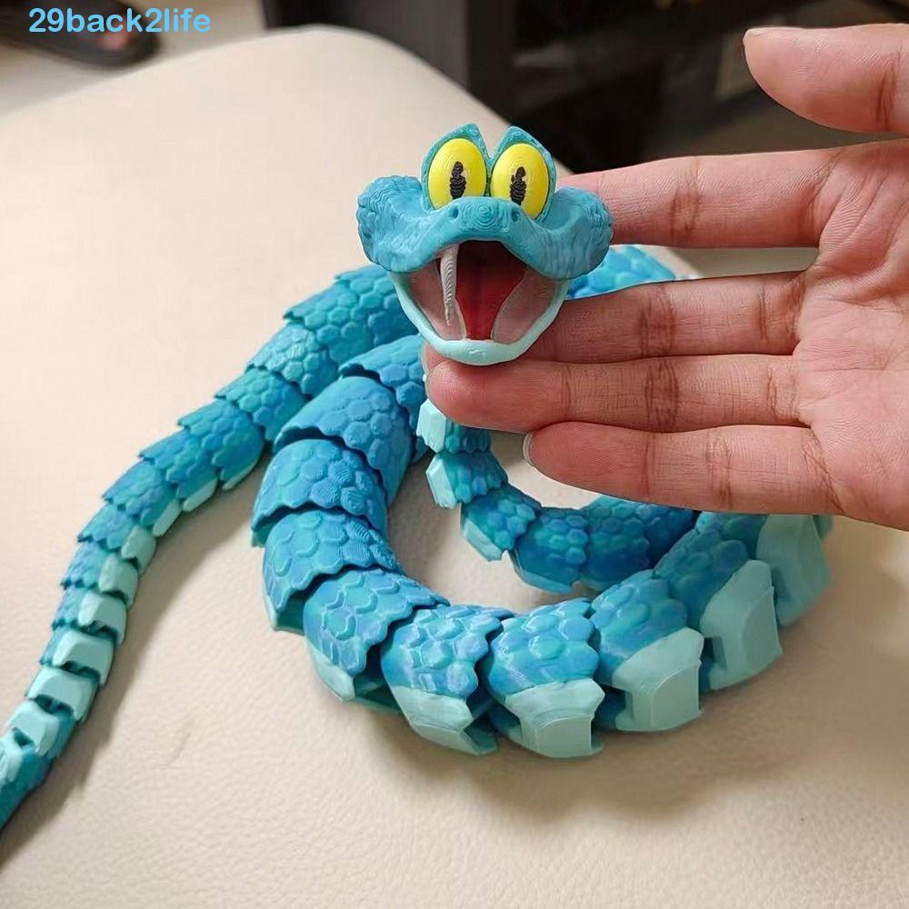 BACK2LIFE Articulated Poseable Snake, 3D Printed Zootropolis Blue Snake ...