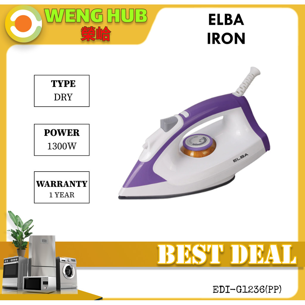 Elba Dry Iron EDI-G1303(PP) | Shopee Malaysia