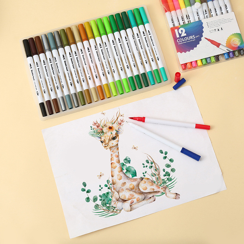 Pen Cat Air Dua Hujung 120 Warna Set Pen Lukisan Kanak-kanak Mesra Alam ...