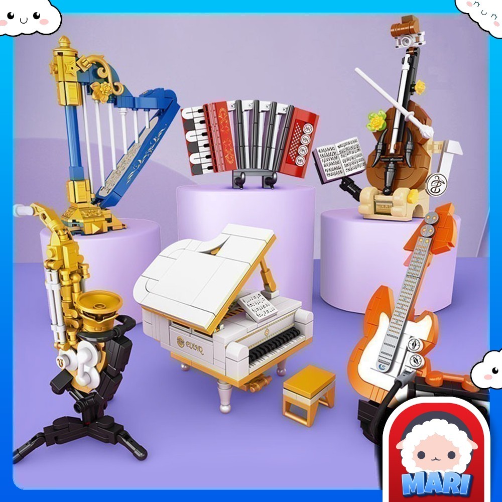 [6 IN 1] MINI Musical Instrument Music Set Guitar Piano Harp Violin ...