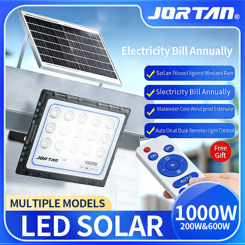 JORTAN 1000W Lampu Solar Solar Flood Light Outdoor Waterproof Solar ...