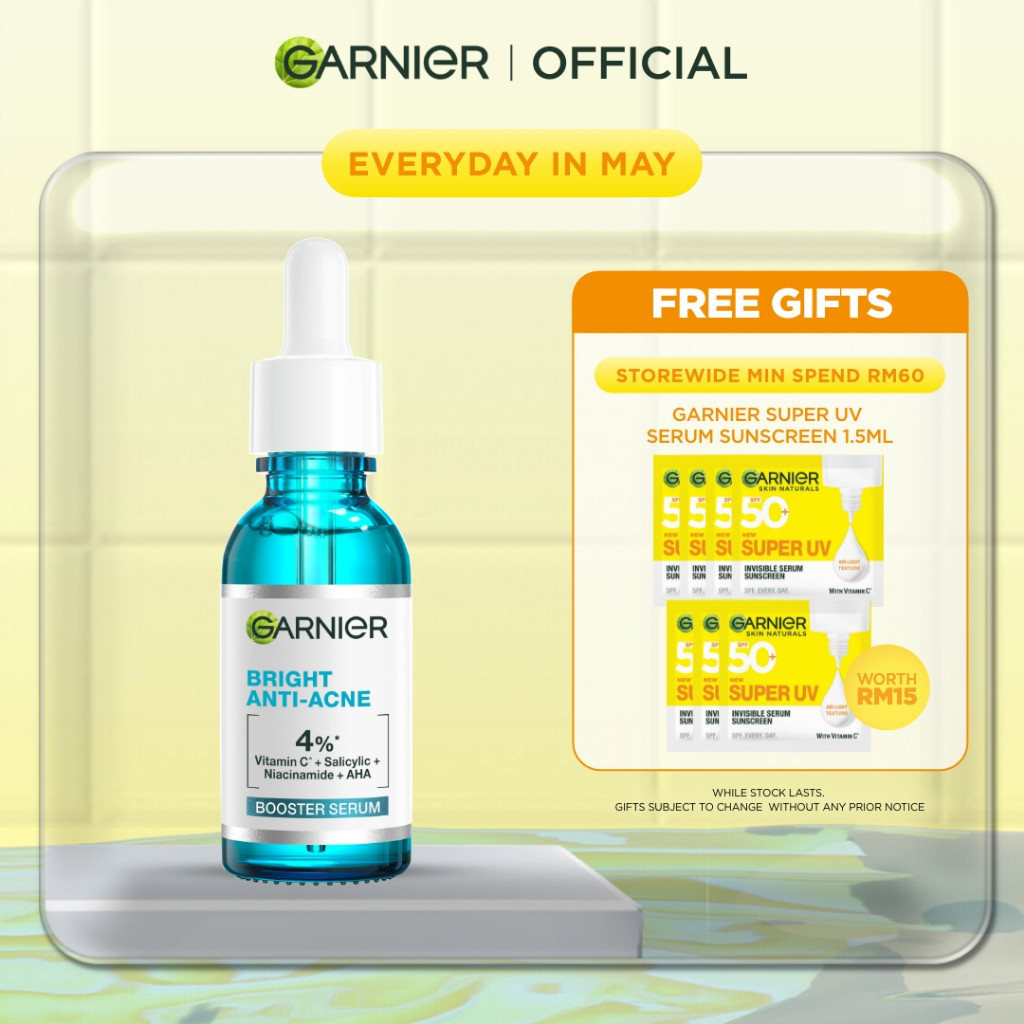 Garnier Bright Complete Anti Acne Booster Serum (30ml) | Reduce Acne ...