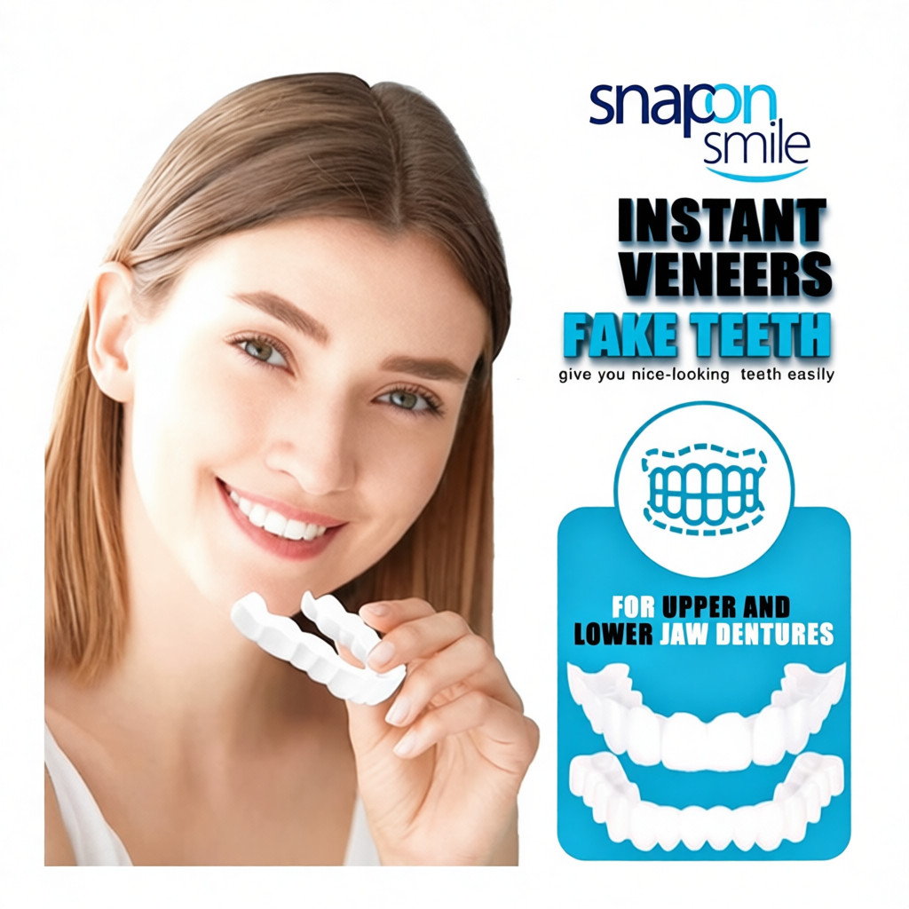 Snap On Tooth Cover False Teeth Upper & Lower Dental Veneers Dentures ...