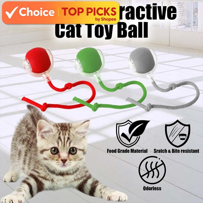 Electric Interactive Cat Toy Ball - Rechargeable Motion Activated ...