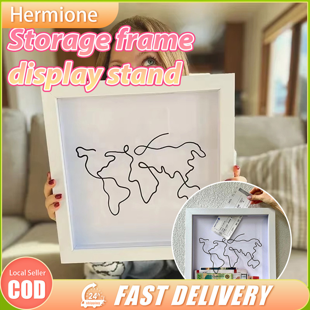 Retro Ticket Box Creative Shadow Frame World Map Stub & Ticket Display ...