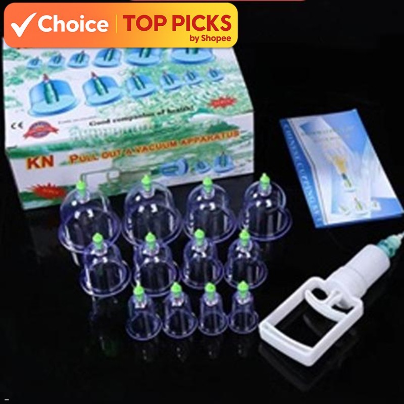 Bekam Cupping Set 12pcs with Hand Pump | Beginner Hijama Therapy Kit ...