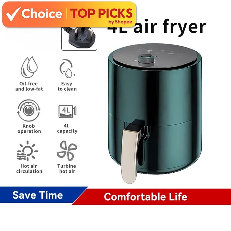 Smokeless Air Fryer & Toaster Oven - Oil-Free Electric Roaster with ...