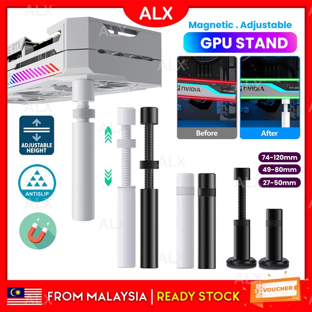 ALX Adjustable Aluminum GPU Holder Graphics Card Stand Telescopic ...