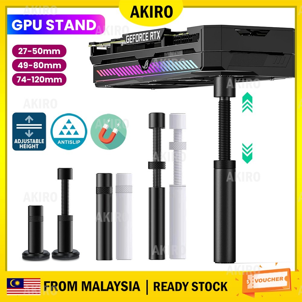 AKIRO Aluminum Graphics Card Stand Adjustable GPU Holder Telescopic ...