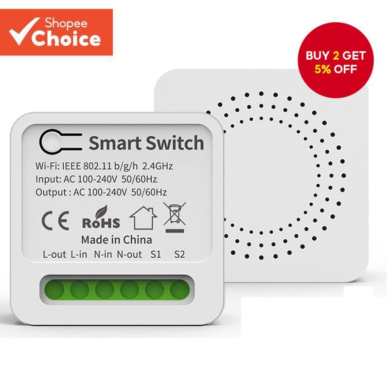 Work With Tuya 16A Smart WiFi Switch Support 2-Way DIY Switches Mini ...