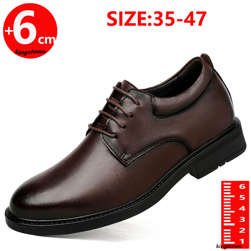 Man Leather Shoes Business Men Sneakers Elevator Lift Chunky Height ...
