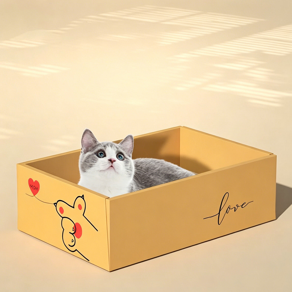 Cute Cat Scratcher Box Kotak Penggaruk Kucing Extra Large Deep Cave Cat ...