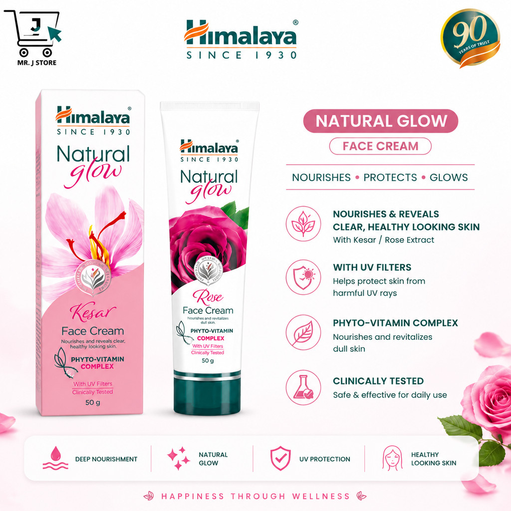 Himalaya Natural Glow Face Cream 50g – Kesar & Rose Extracts | Shopee ...