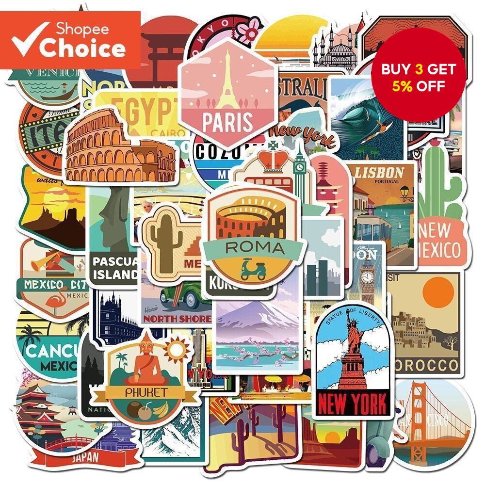 50Pcs Travel City Scenery Series Graffiti Stickers for Suitcases Mobile ...