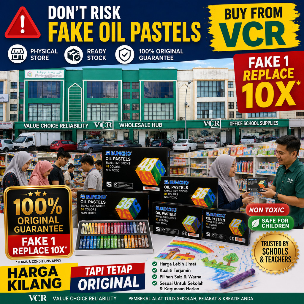 VCR x Buncho Oil Pastels 12 16 24 36 48 Colours Original Colouring ...