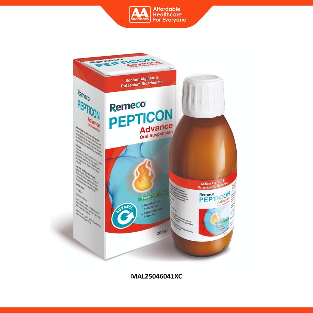 Remeco Pepticon Advance Oral Suspension (200ml) - Peppermint Flavour ...