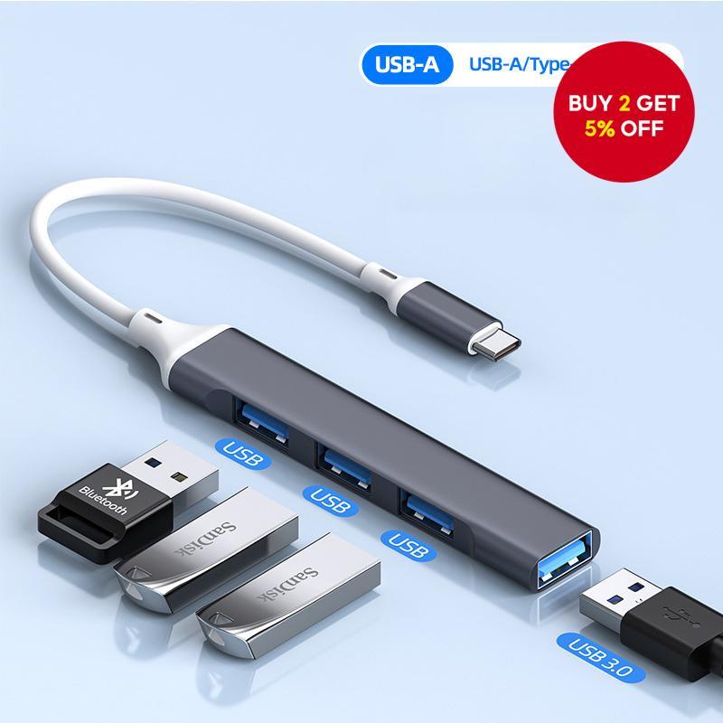 USB Port HUB Splitter 4in1 Extension Adapter Multiport Expander Data ...