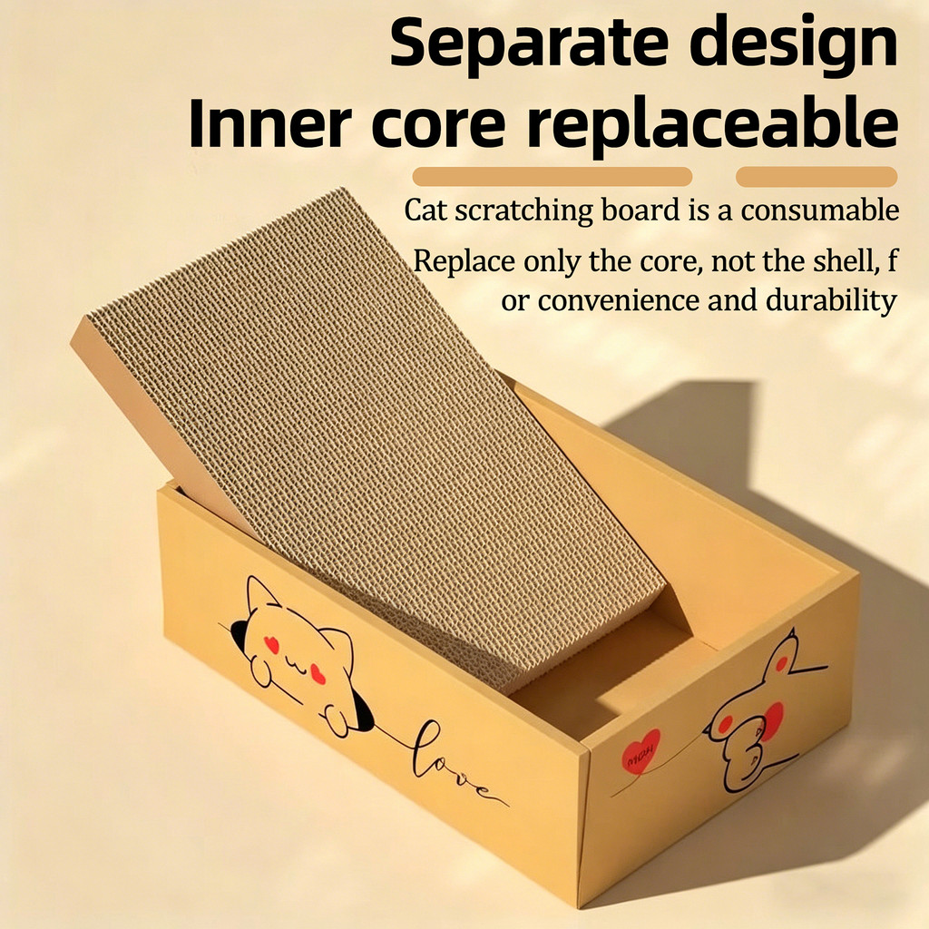 Cute Cat Scratcher Box Kotak Penggaruk Kucing Extra Large Deep Cave Cat ...