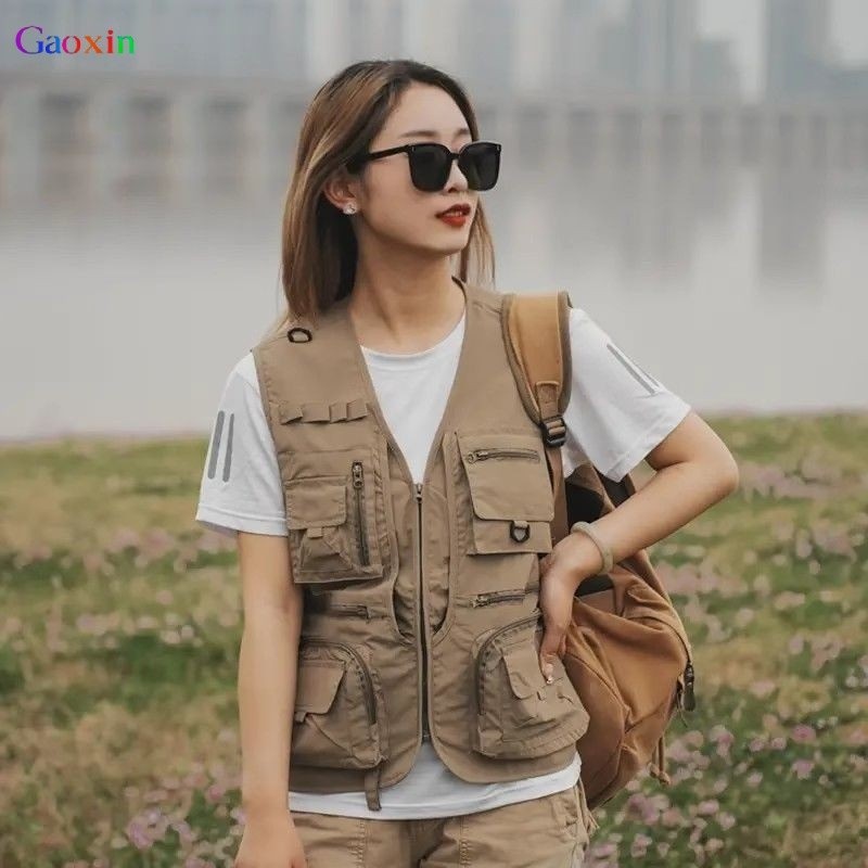 [Multi-Pocket Vest] Summer Men Women Detachable Cargo Vest Outdoor ...