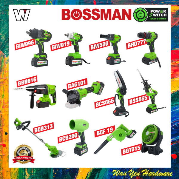 BOSSMAN ECO SERIES POWER TOOLS - DRILL / IMPACT WRENCH / ANGLE GRINDER ...