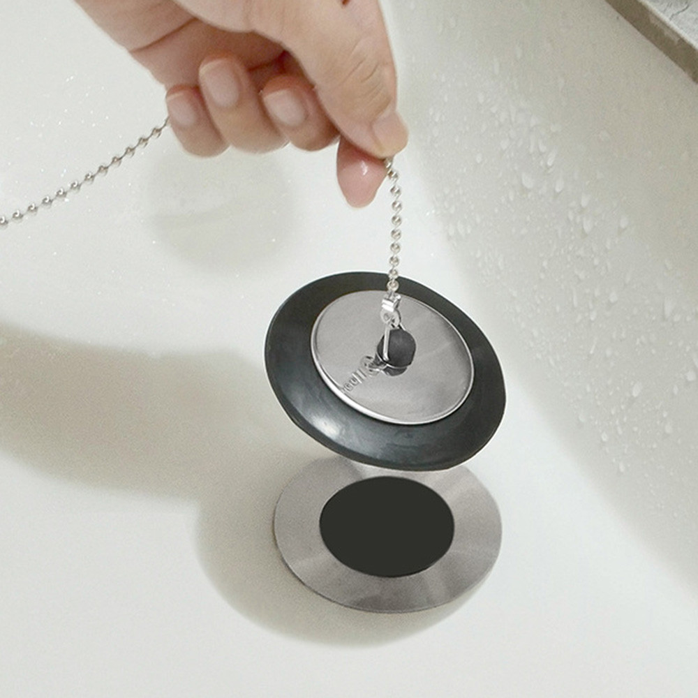 Bathroom Silicone Water Leakage Prevention Bathtub Plug with Chain ...