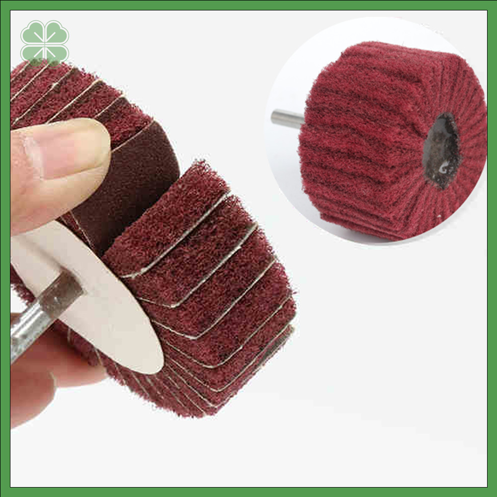 Non-Woven Polishing Flap Sanding Wheel Dremel Electric Drill Brush 6mm ...