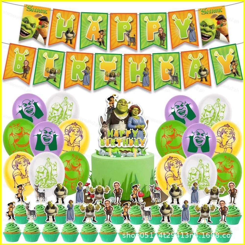 ST2 Shrek Theme kids birthday party decorations banner cake topper ...