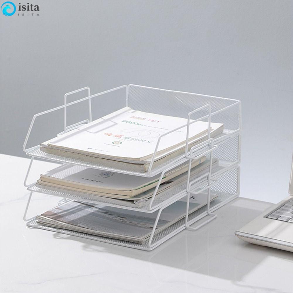 ISITA Stackable File Rack, Desktop Organizer File Organizer A4 File ...