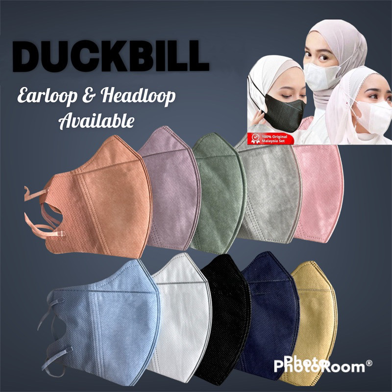 FastShipping🔥Duckbill Hijab Mask Earloop Duckbill 3D Headloop 50pcs ...