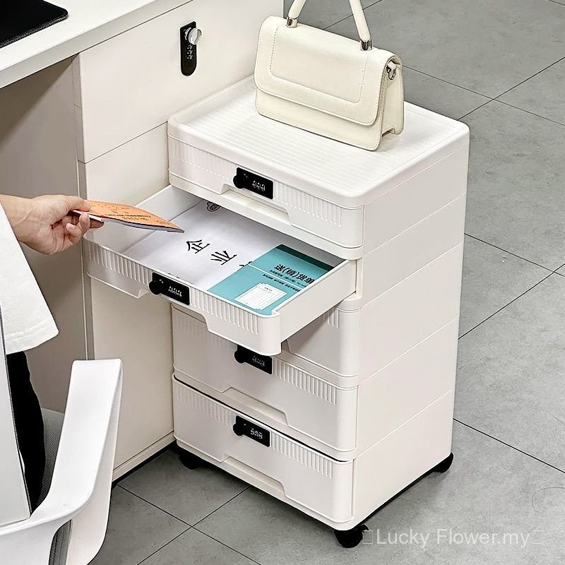 Work Space Side Floor-standing Drawer Storage Cabinet with Wheel Lock ...