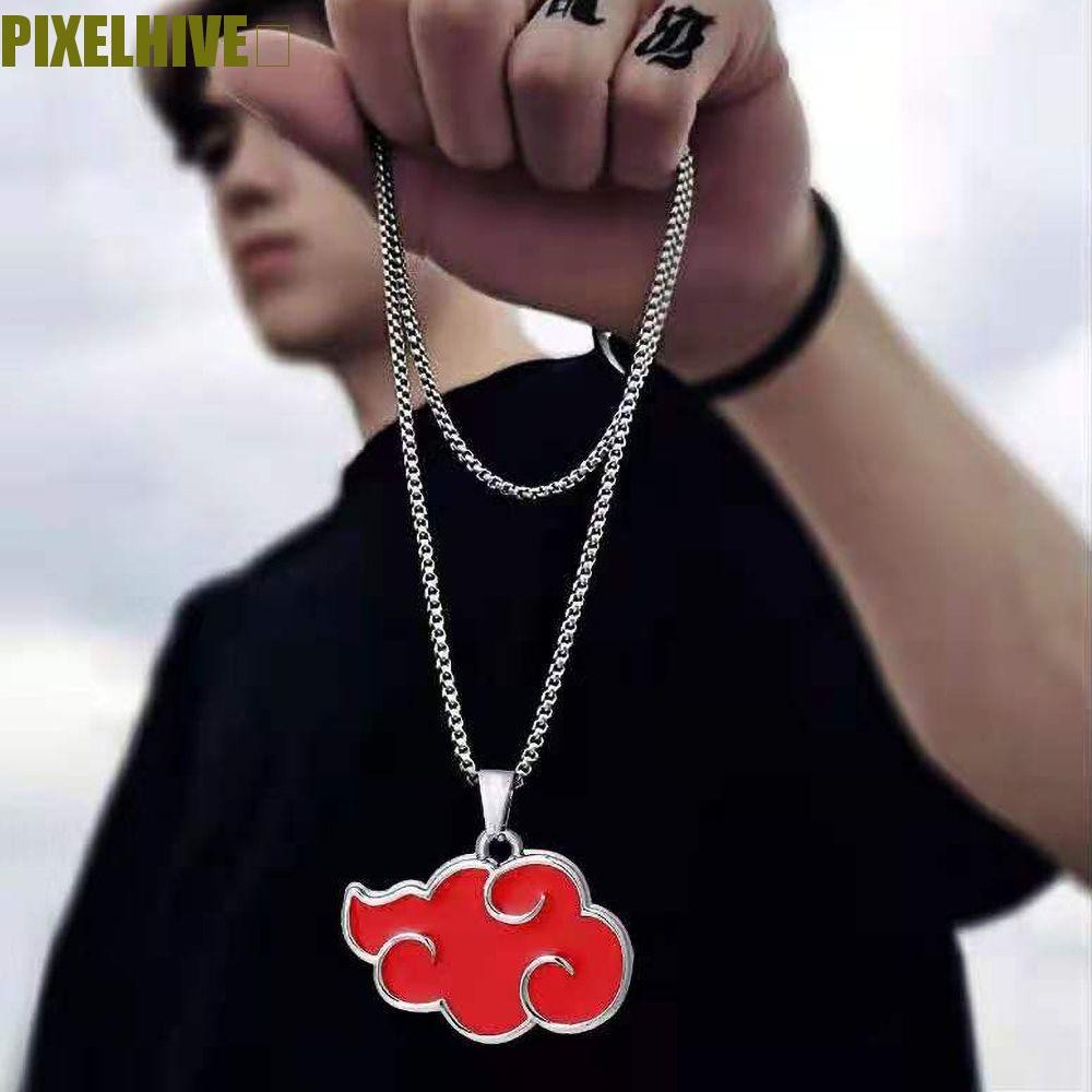 PIXELHIVE Narutos Anime Necklace Cool Unique Akatsuki Red Cloud Pendant ...