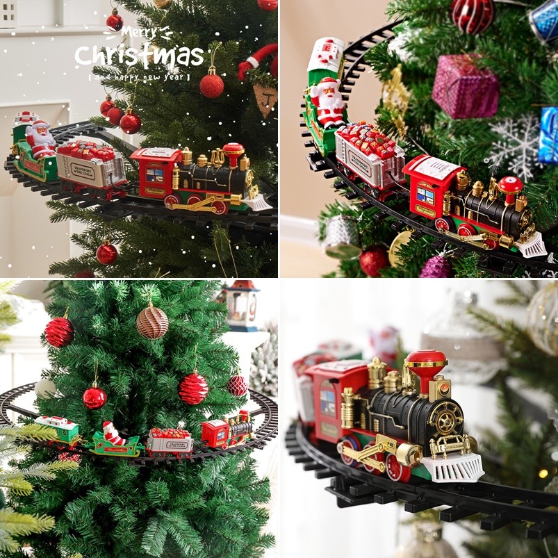 Christmas Train Toys Festive Train Set With Tracks For Hanging On ...