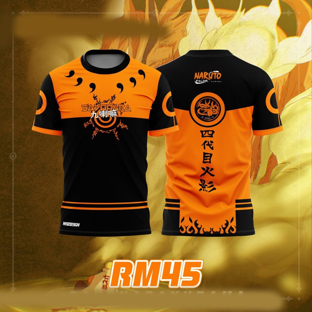 BAJU T-SHIRT NYSE NARUTO | JERSEY SUBLIMATION READY STOCK | Shopee Malaysia