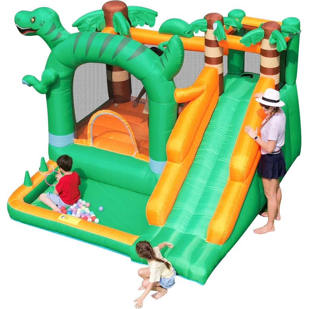 Bounce House Kids Bouncy Castle with Ball Pit Inflatable Dinosaur ...