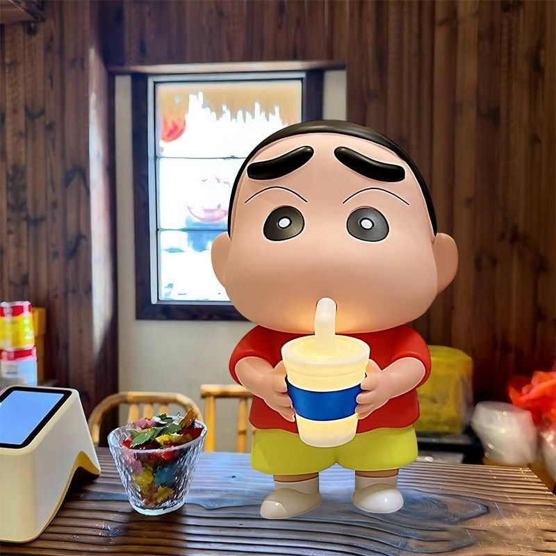 Crayon Shin Chan Lamp Cute Piggy Bank Desktop Ornaments Light Holding ...