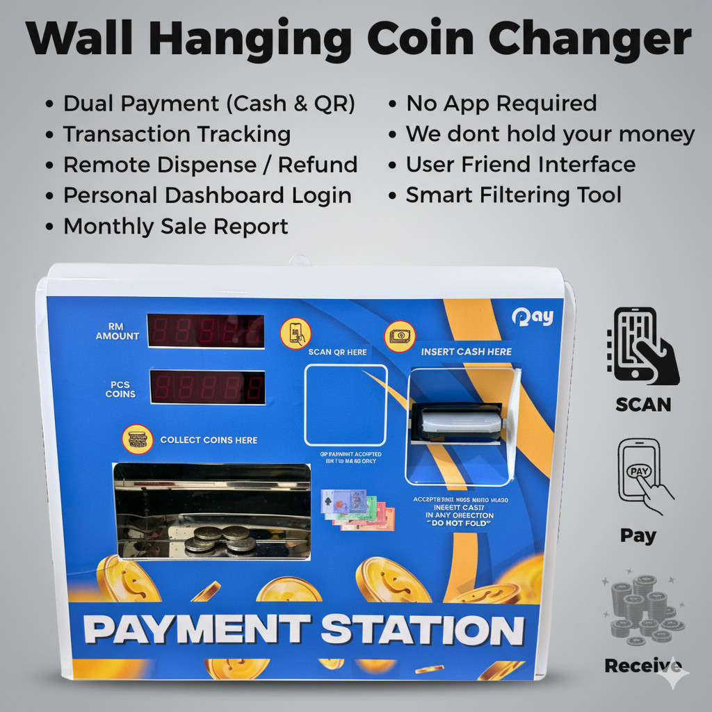 The Smart Laundry Payment Station: Wall-Hanging Coin Changer | Shopee ...