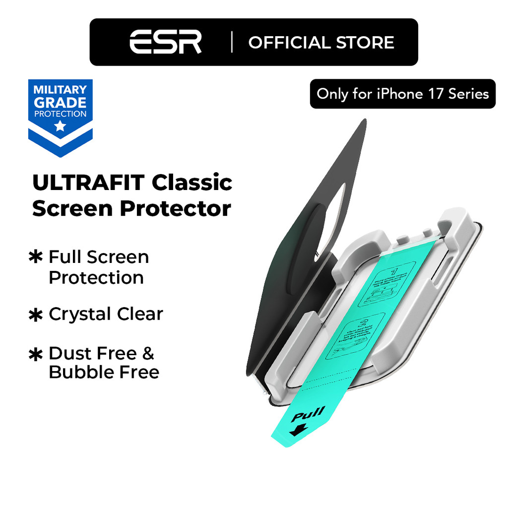 ESR UltraFit Classic Tempered Glass Screen Protector For iPhone 17 ...
