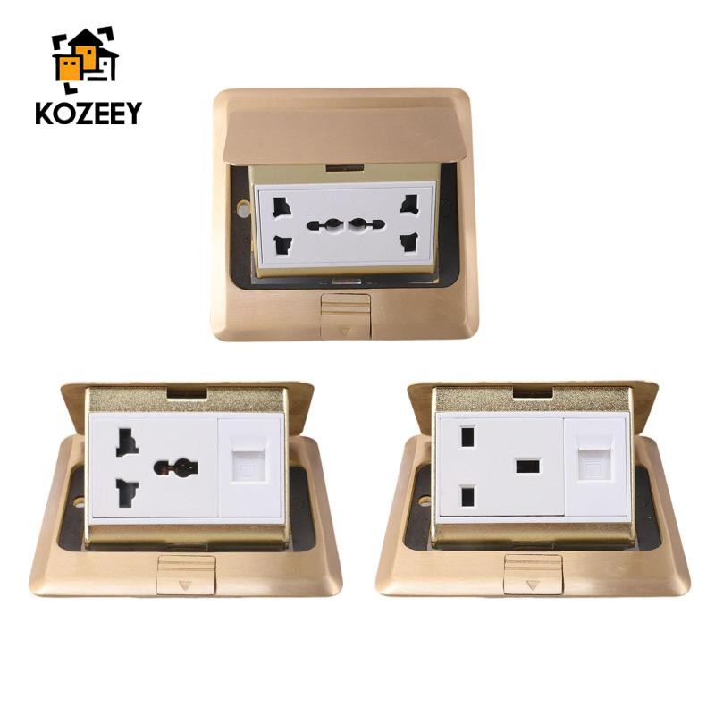 KOZEEY Floor Box Electrical Socket Waterproof Office Copper Household ...