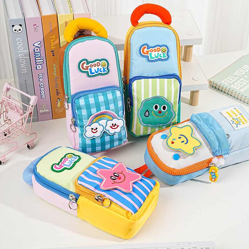 Color Matching Velcro Pencil Case High-Value Large-Capacity Stationery ...