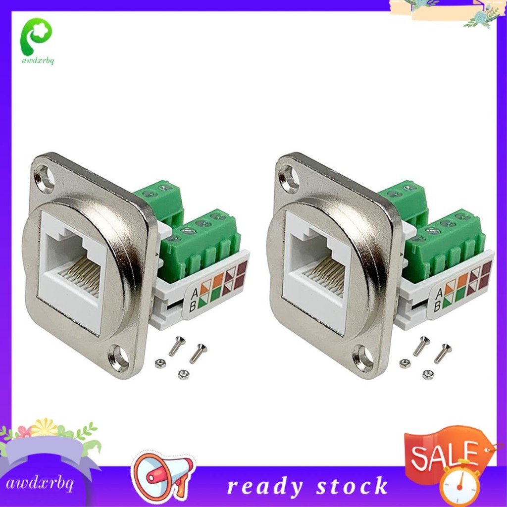 [awdxrbq] 2PCS RJ45 Panel Mount Screw Terminal Adapter, RJ45/8P8C ...