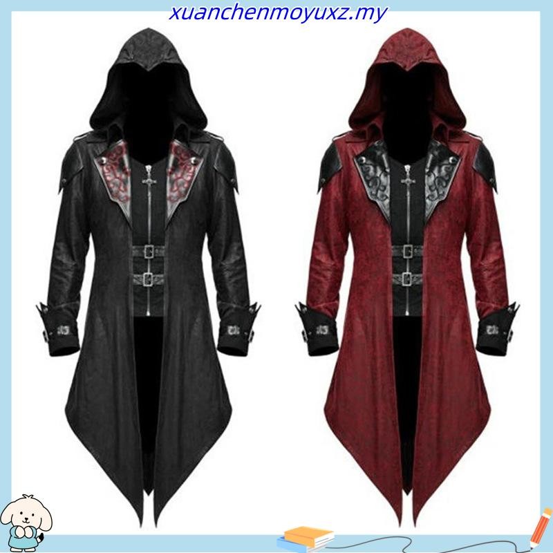 Assassin's Creed Cosplay Adult Man Woman Streetwear Hooded PU Jackets ...
