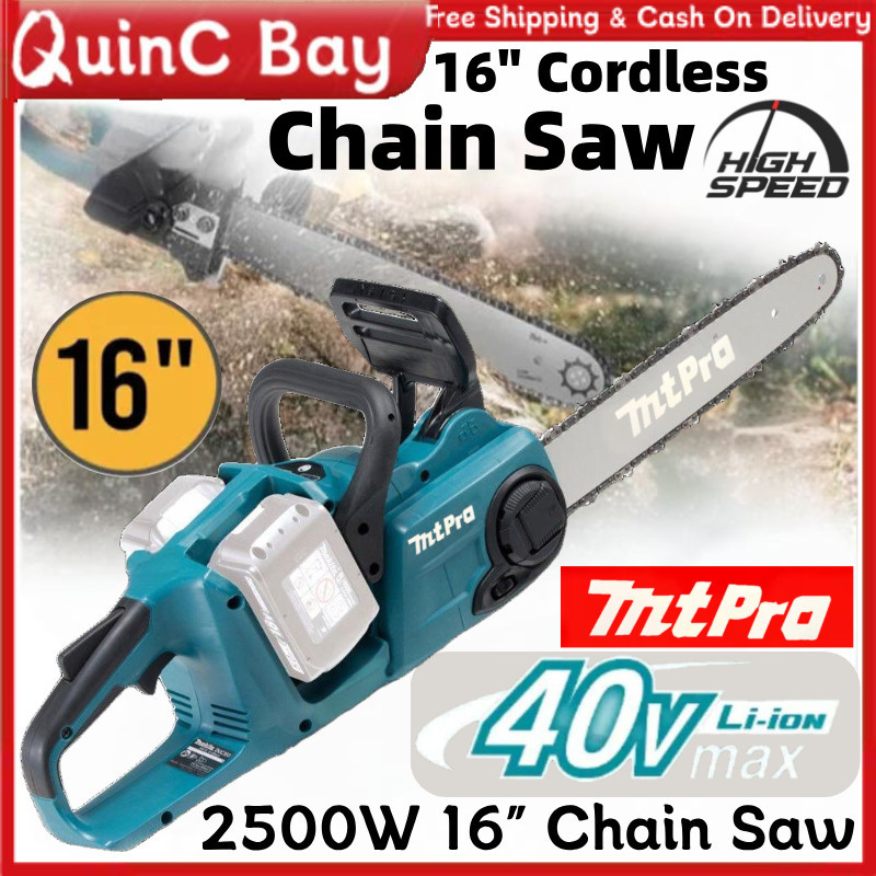MT MTPRO MT 40V 16 Inch Cordless Electric Chain Saw Large ChainSaw Handheld Tree Mesin Tebang ...