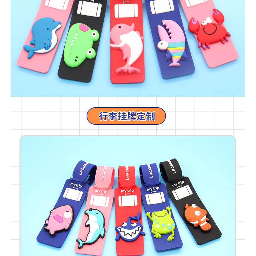 DZXO Cartoon Luggage Tag Sea Life Dolphin Whale Seahorse Turtle Frog ...